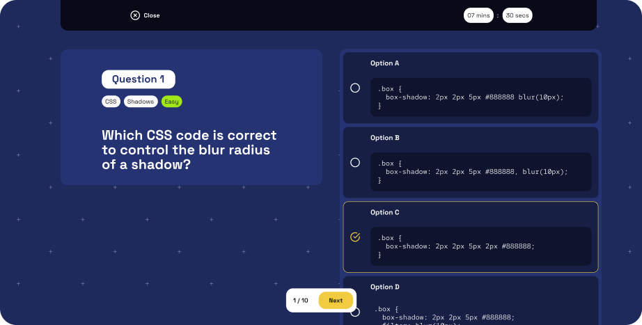 Bite-sized quizzes to train your coding skills